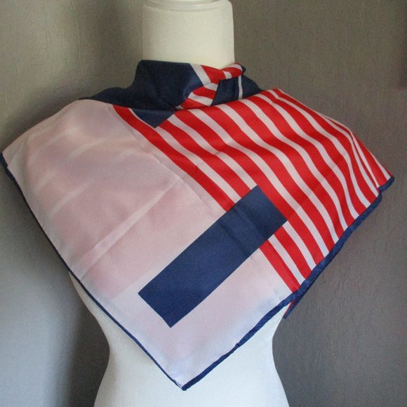 Accessories | Red White Blue Block Scarf | Poshmark